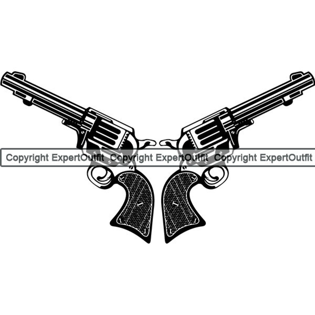 Cowboy Gun Revolver Double 38 Caliber Country Western Firearm Weapon ...