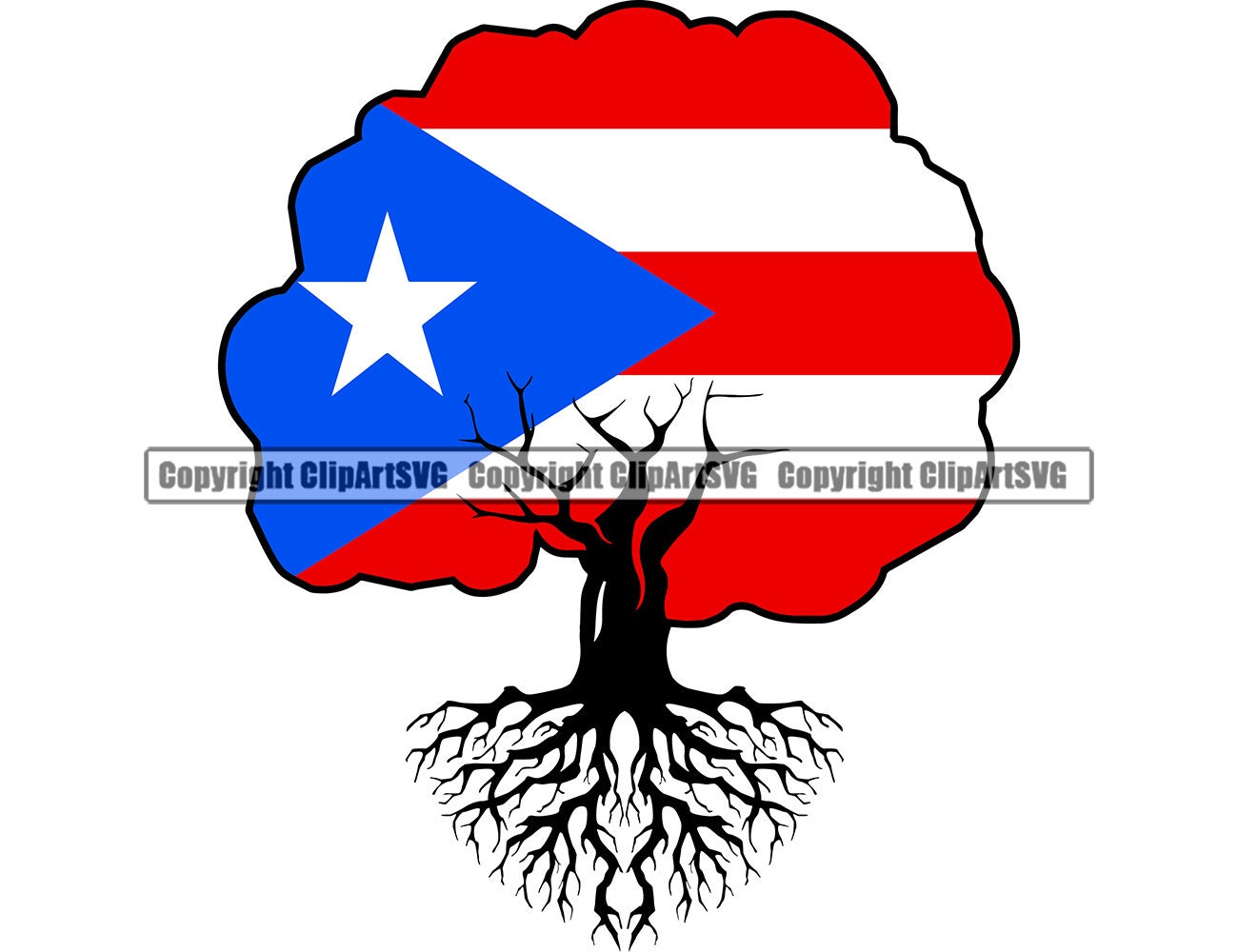 Puerto Rico Rican Tree Roots Family Home Flag Country World - Etsy Canada