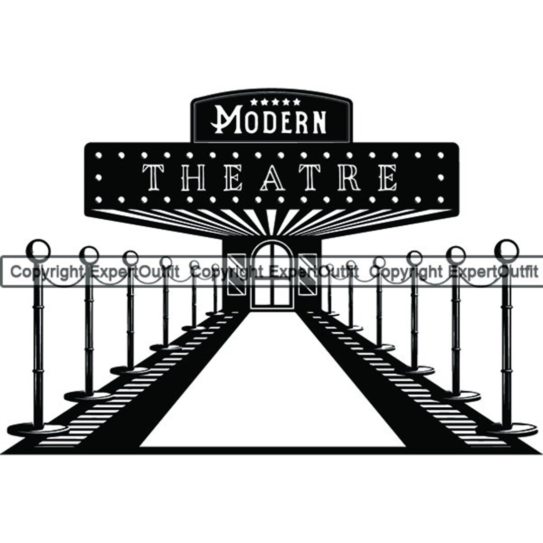 Theater Entrance Premier Award Ceremony Night Movie Cinema Grand Modern ...