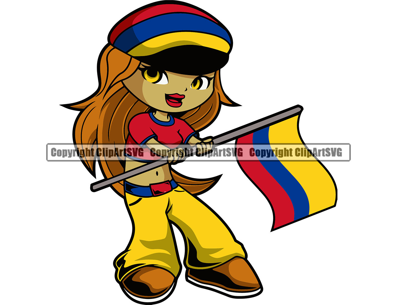 Colombia Colombian Cute Little Girl Flag Country World Nation Map Sign ...