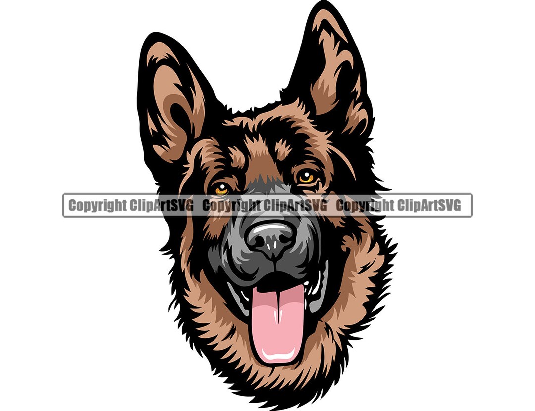 German Shepherd Dog Breed Head Face Happy Puppy Animal Pet Pedigree ...