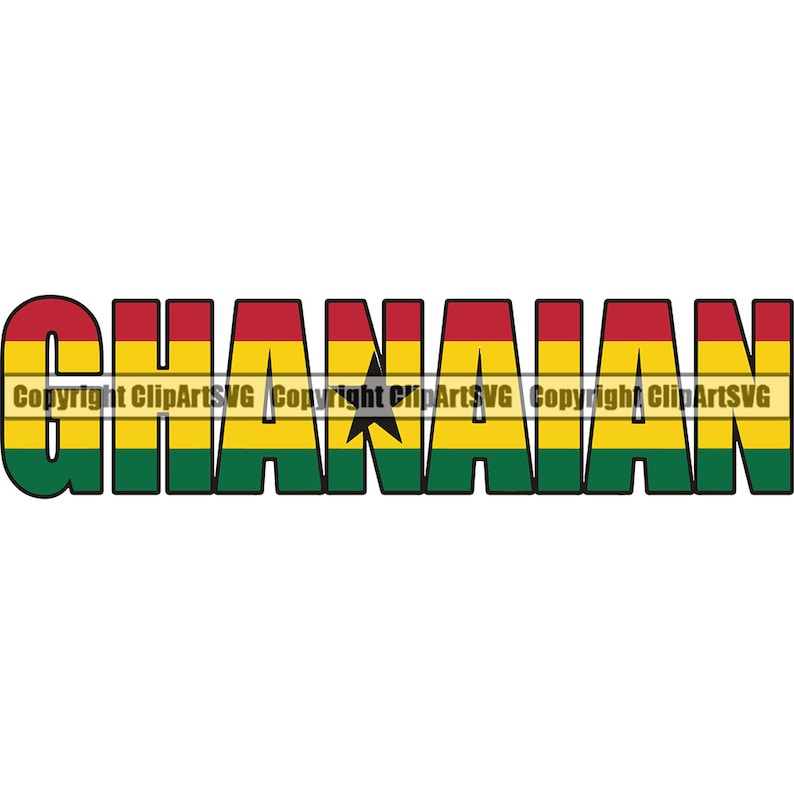 Ghana Ghanaian Text Word Letter Typography Flag Country World - Etsy