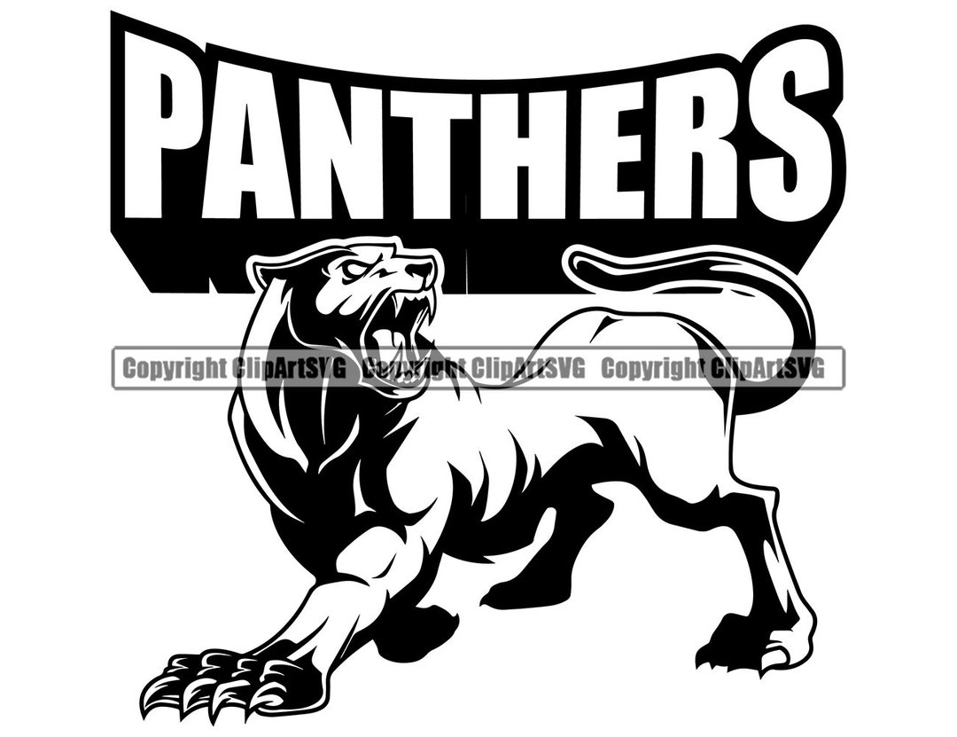 Panther Mascot School Team Head Face Sport Esport Game Emblem Sign Club ...