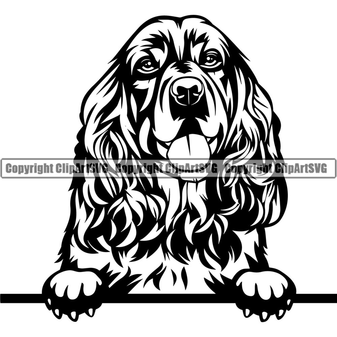 Cocker Spaniel Dog Peeking Peek-a-boo Breed Happy Paw Puppy Pup Pet K-9 ...
