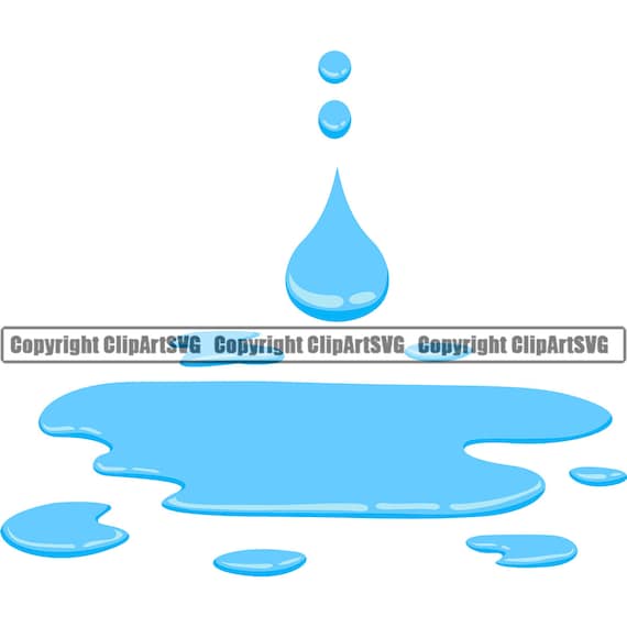 Water Wet Puddle Drop Droplet Drip Dripping Clear Blue Pure - Etsy