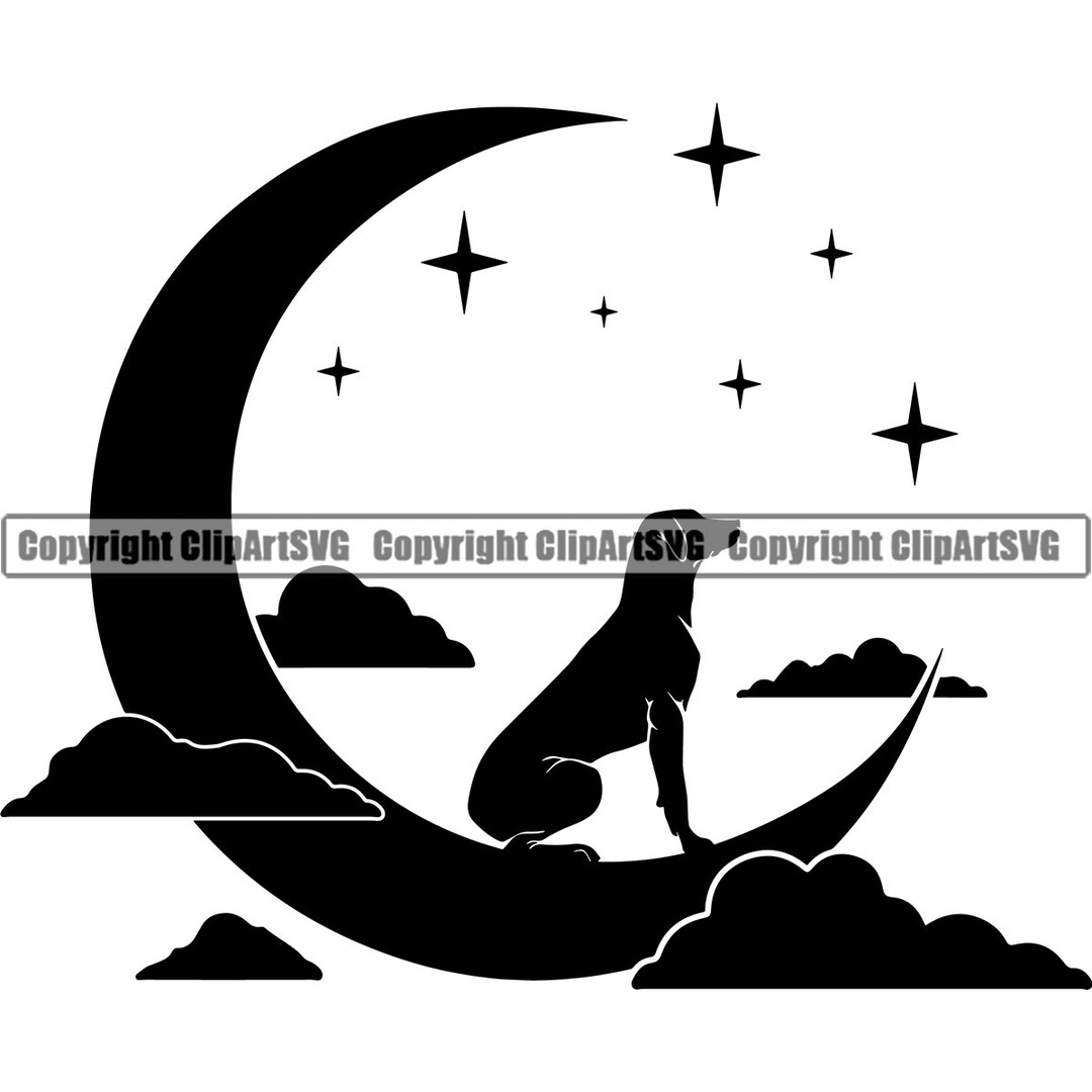 Dog Moon Clouds Sparkle Pet Love Puppy Pup Sitter Sitting Walker ...