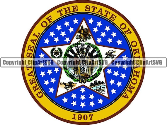 Oklahoma State Seal Flag U.S. US United America American | Etsy
