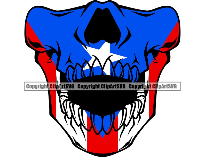 Skull Puerto Rico Rican Flag Mask Doctor Nurse Face Cover | Etsy