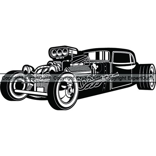 Rat Rod SVG Hot Rod Clipart Muscle Car Cut File Old Vehicle - Etsy Finland