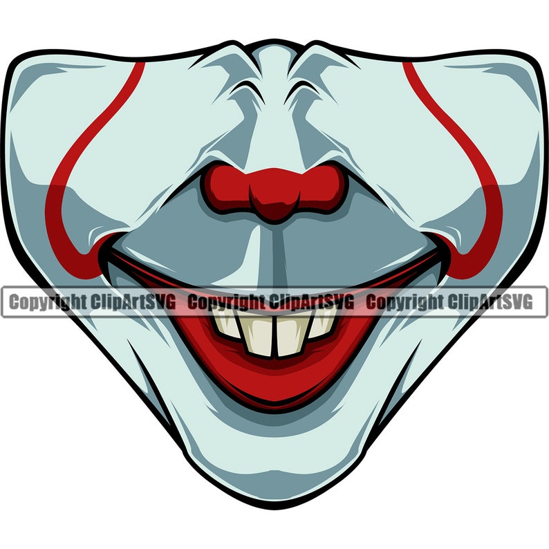 Scary Circus Killer Clown Grin Grinning Mask Doctor Nurse Face | Etsy