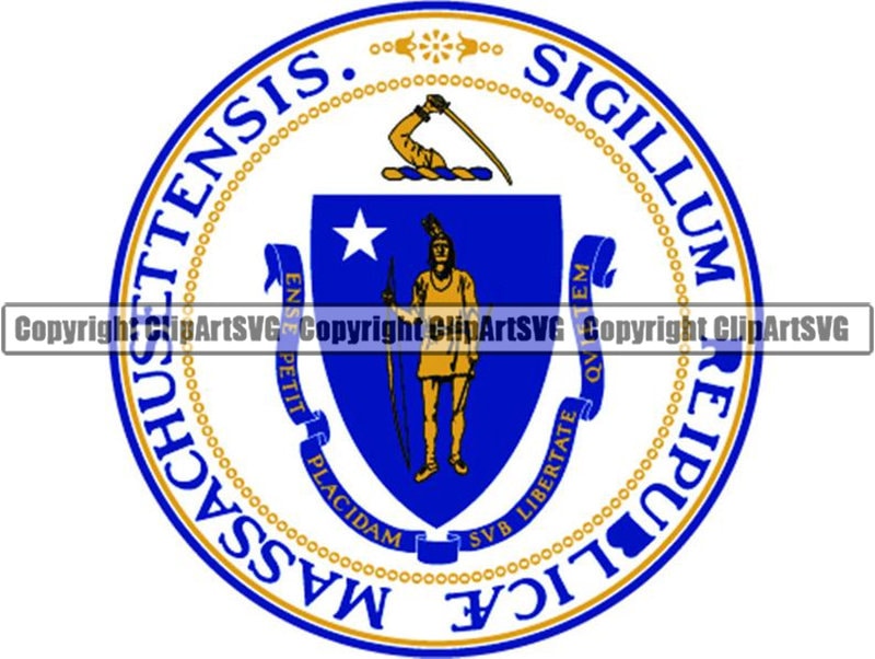 Massachusetts State Seal Flag U.S. US United America American | Etsy