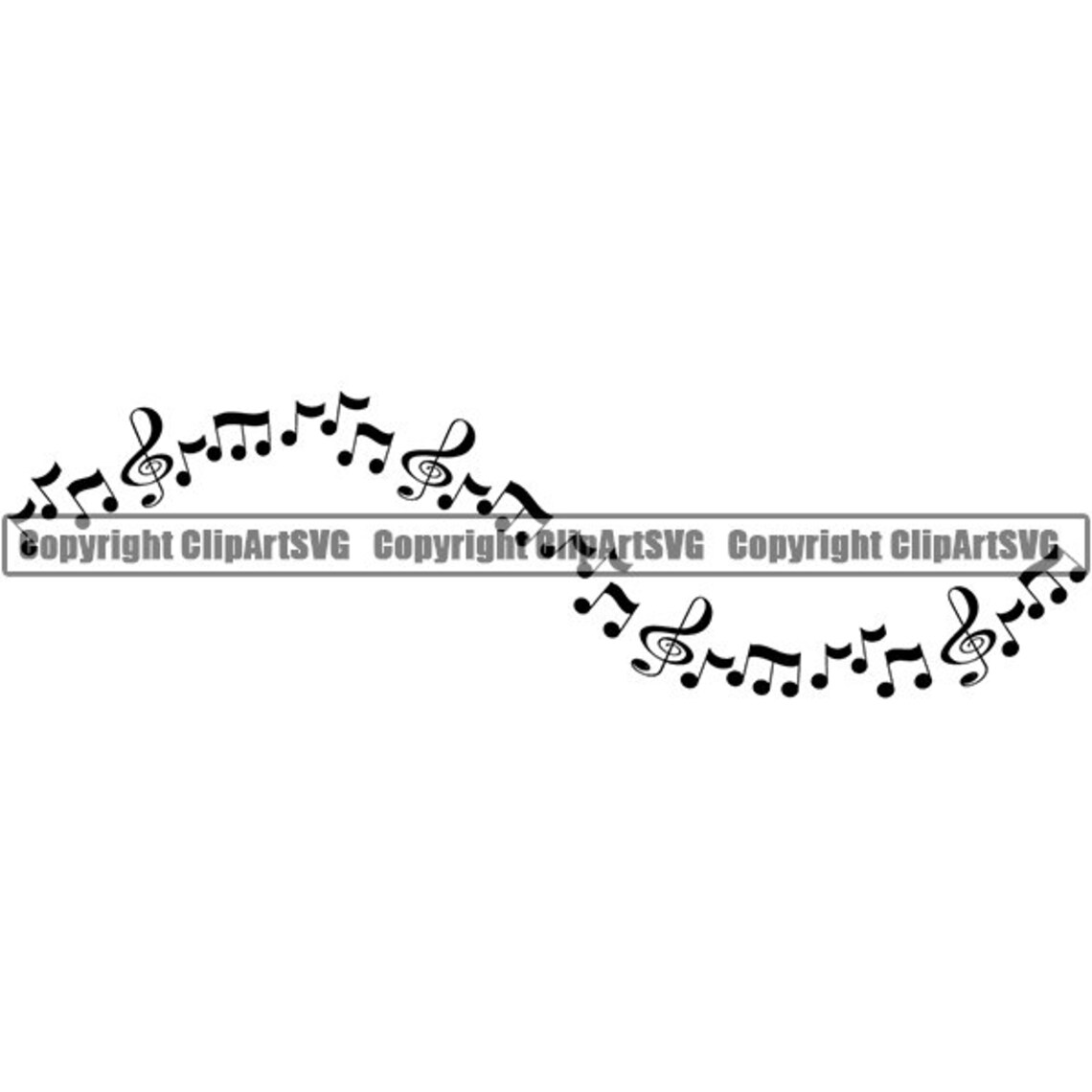 Music Note Curved Line Frame Border Symbol Treble Clef Sheet | Etsy