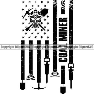 Mining Skull Miner Usa Flag Svg - Etsy