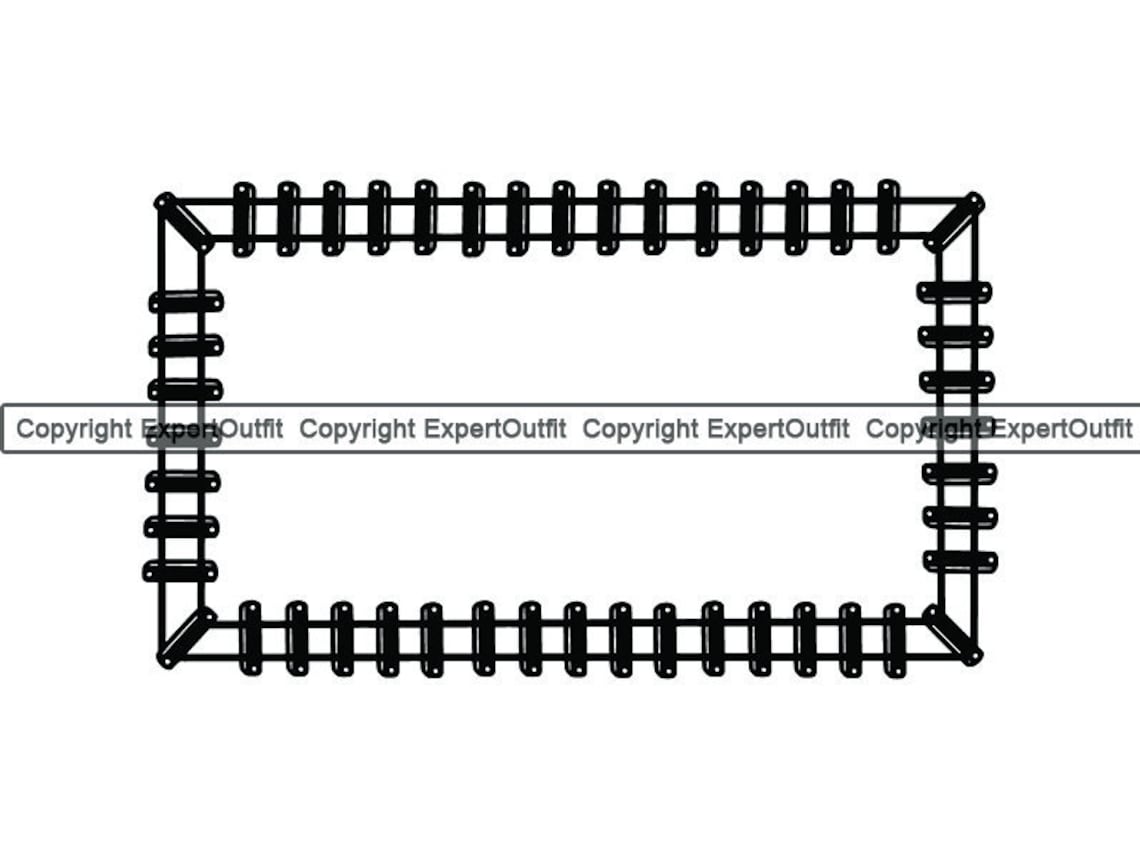 Railroad Tracks Rectangle Frame Border Railway Steam Train - Etsy