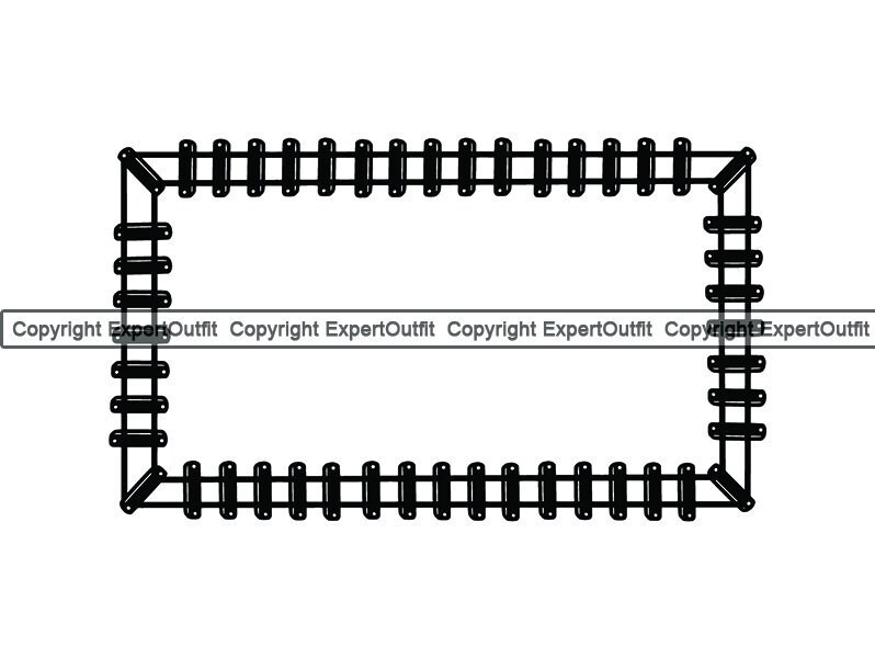 Railroad Tracks Rectangle Frame Border Railway Steam Train | Etsy