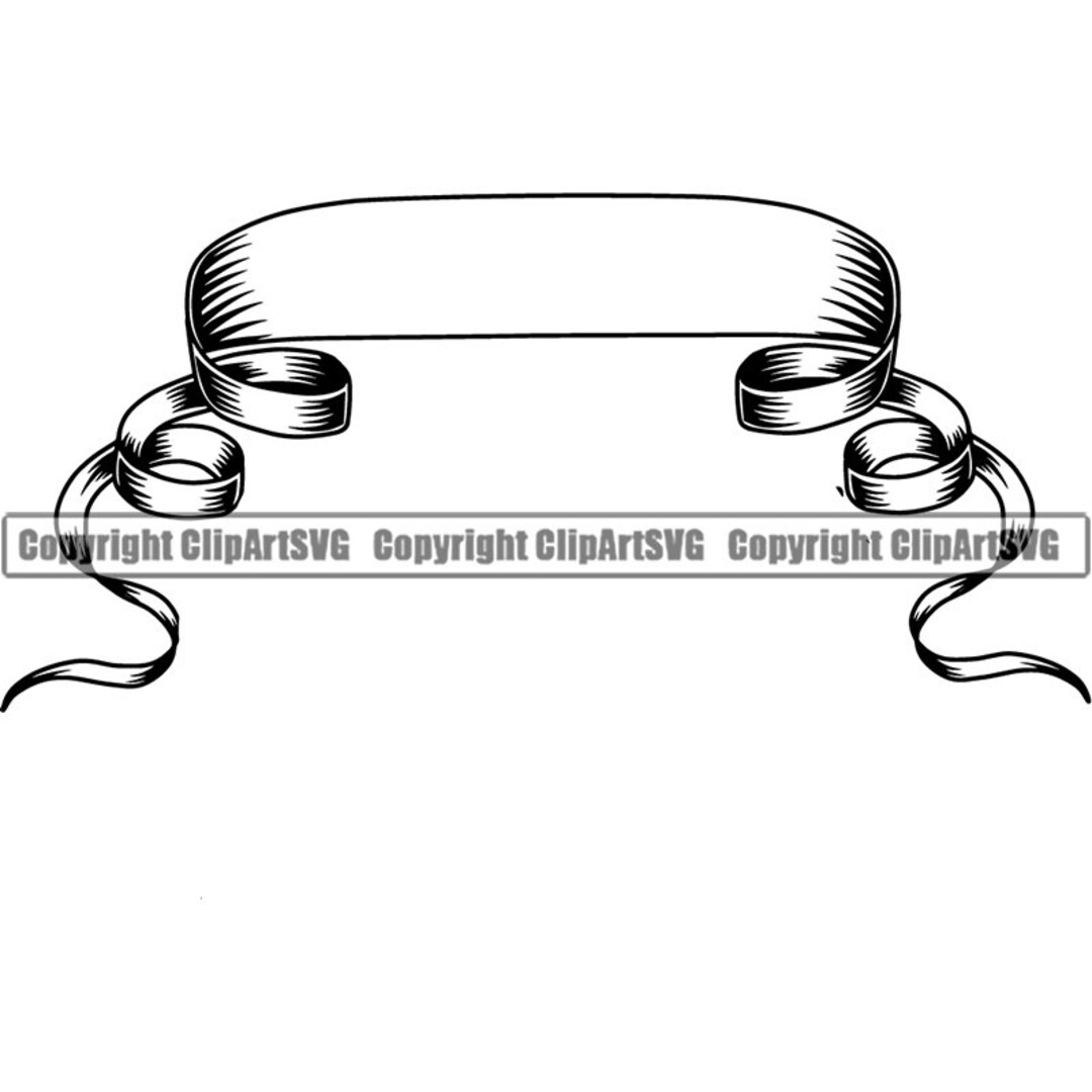 Vintage Ribbon Banner Scroll Label Sticker Emblem Badge Decorative ...