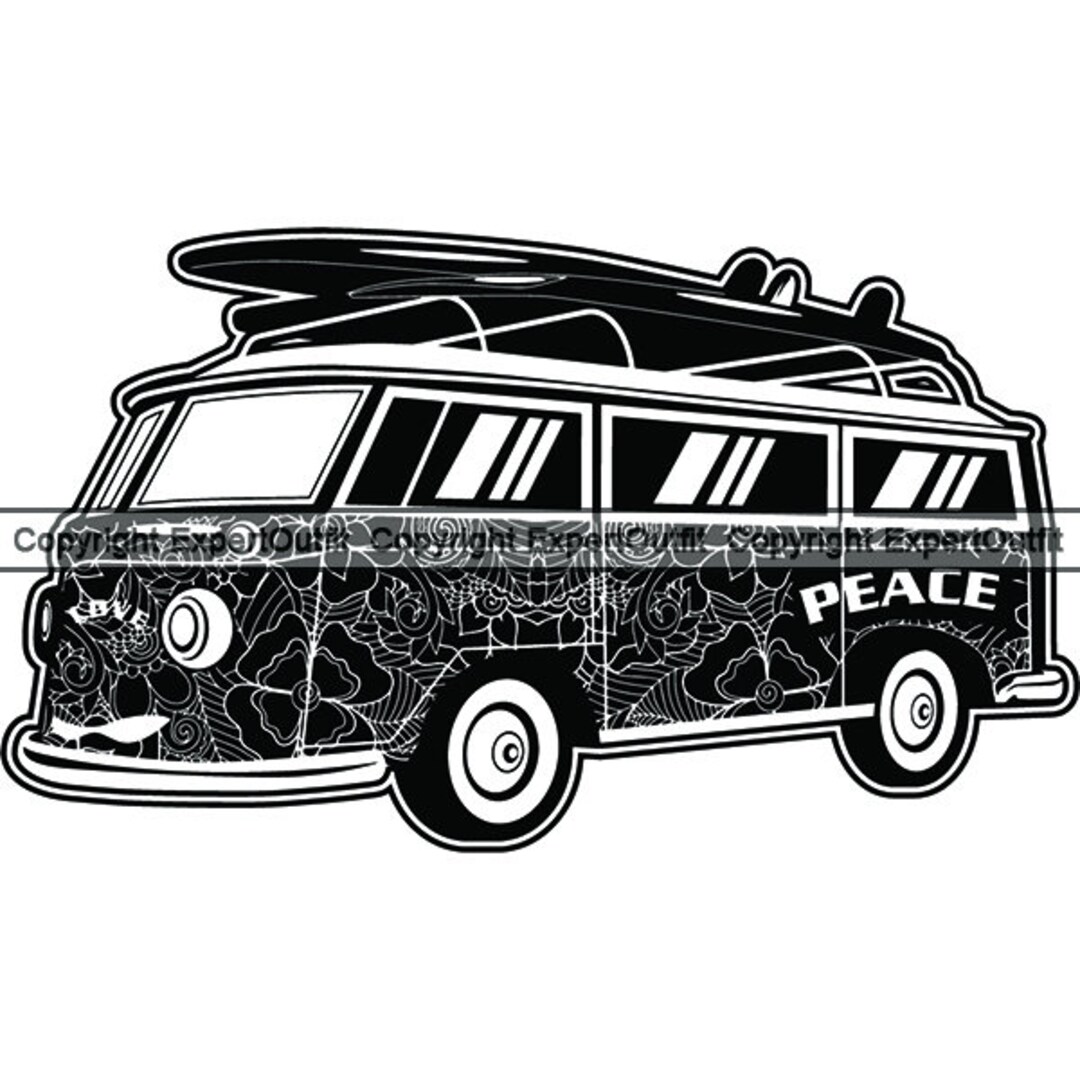 Surf Surfing Surfer Van Vehicle Caravan Bus Transportion Love - Etsy