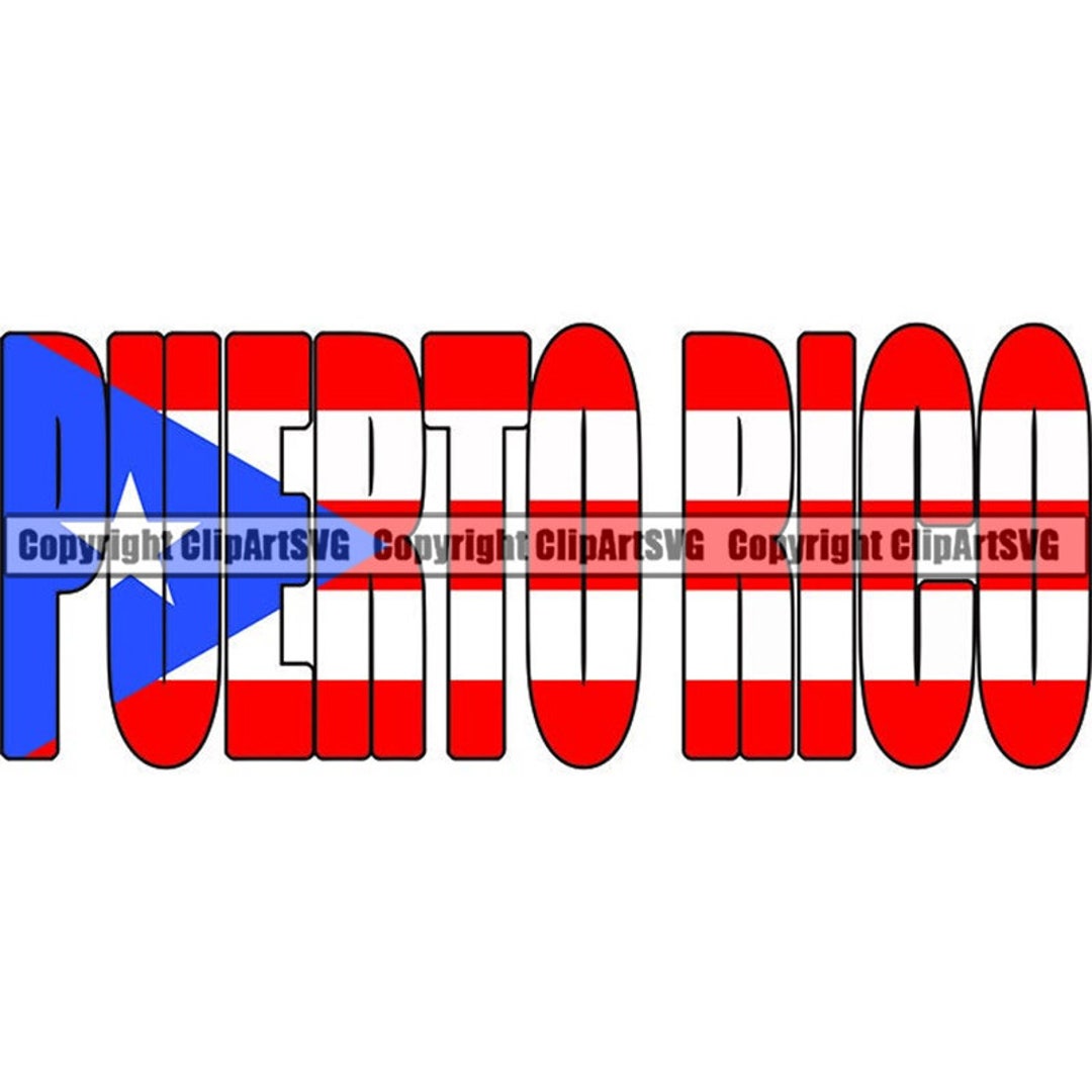 Puerto Rico Text Flag Rican San Juan Island Country National Nation ...