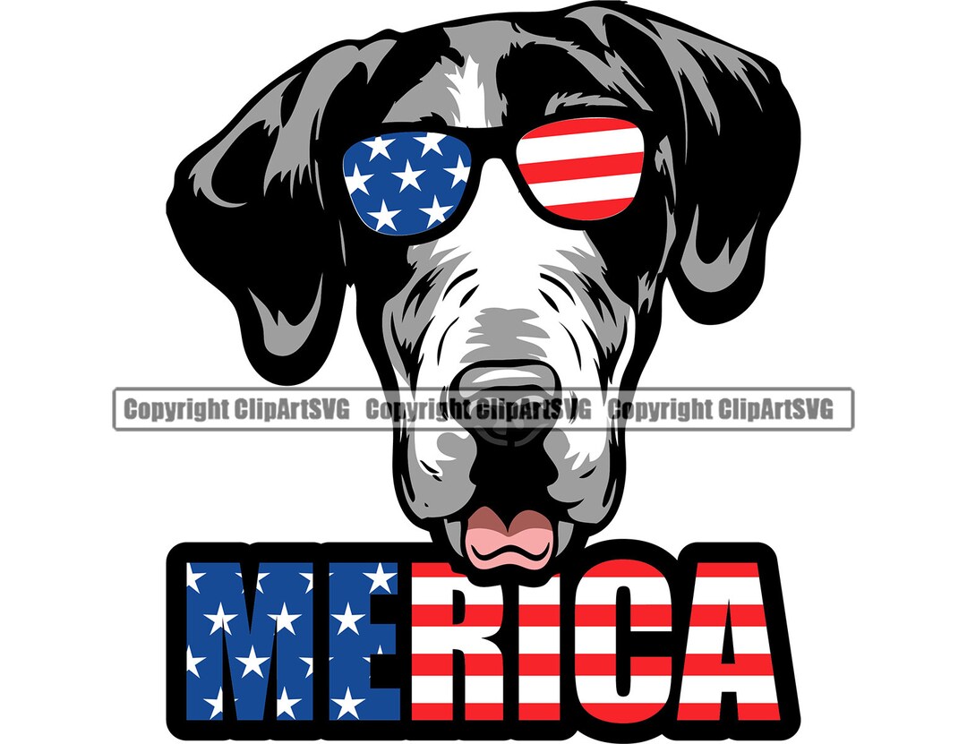 Great Dane Dog USA Flag Sunglasses Merica America American Breed Puppy ...