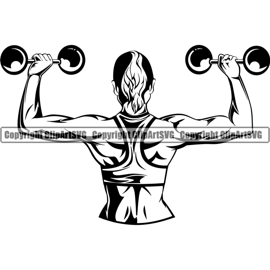 Fitness Muscle Gym Train Trainer Health Flex Fit Strong Design Flexing ...