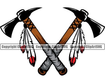 Crossed Tomahawk Clipart