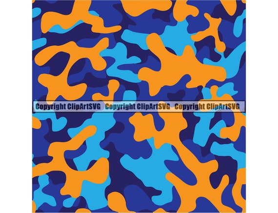 Blue Camo Camouflage Seamless Pattern War Print Military Hunt | Etsy