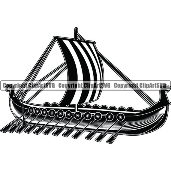 Digital Art & Collectibles Viking ship/longboat SVG digital file ...