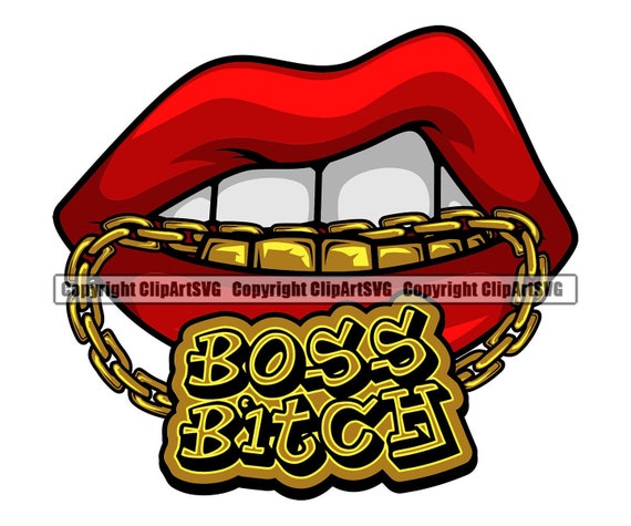 Sexy Lips Mouth Gold Teeth Bite Chain Boss Bitch Charm Thug | Etsy