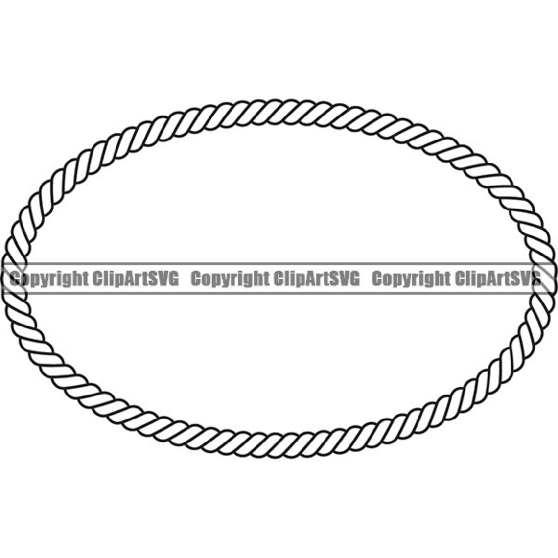 Rope Oval Frame Border Shield Cowboy Rodeo Country Boat Marine Sea ...