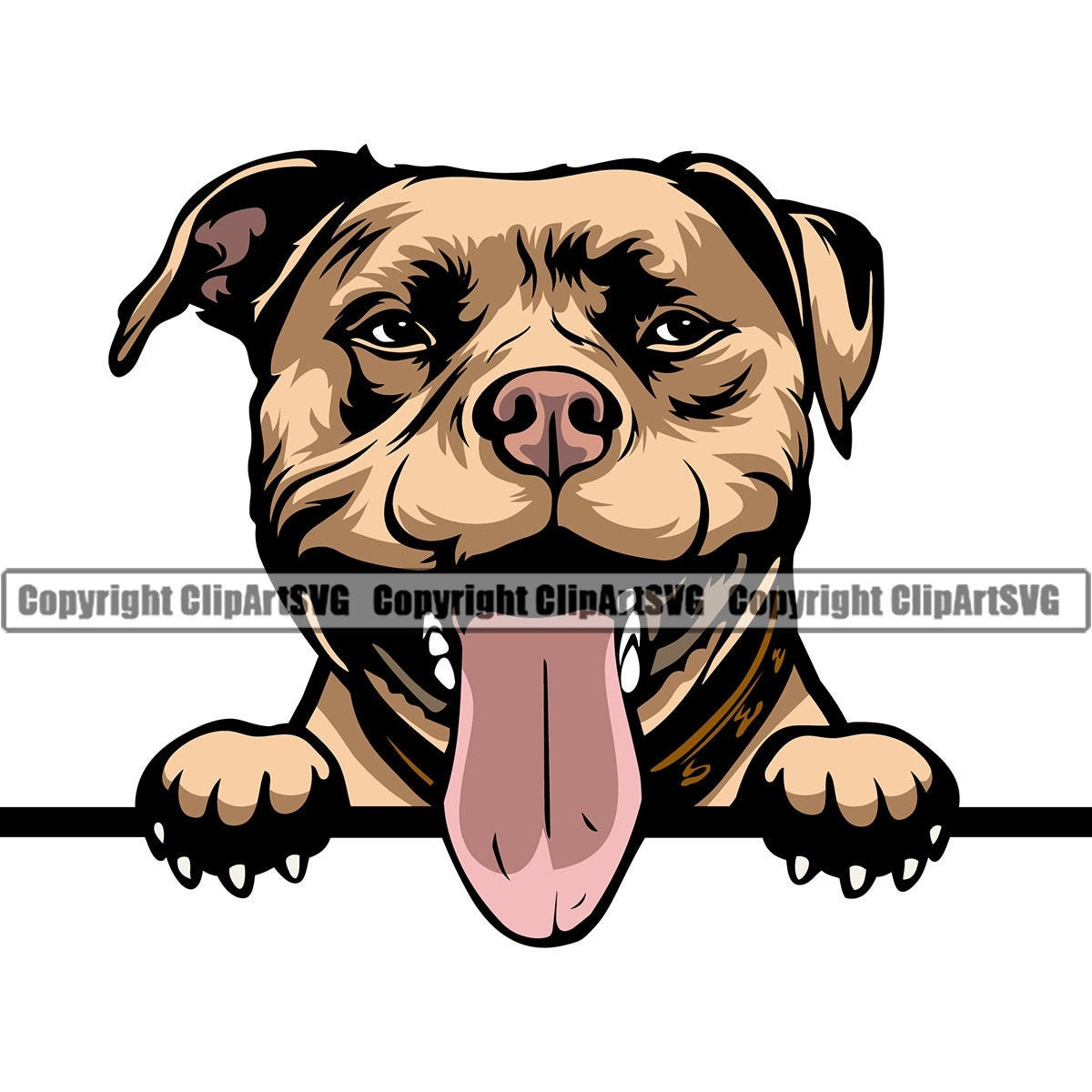 Pit Bull Dog Peeking Peek-a-boo Breed Happy Face Puppy Animal | Etsy