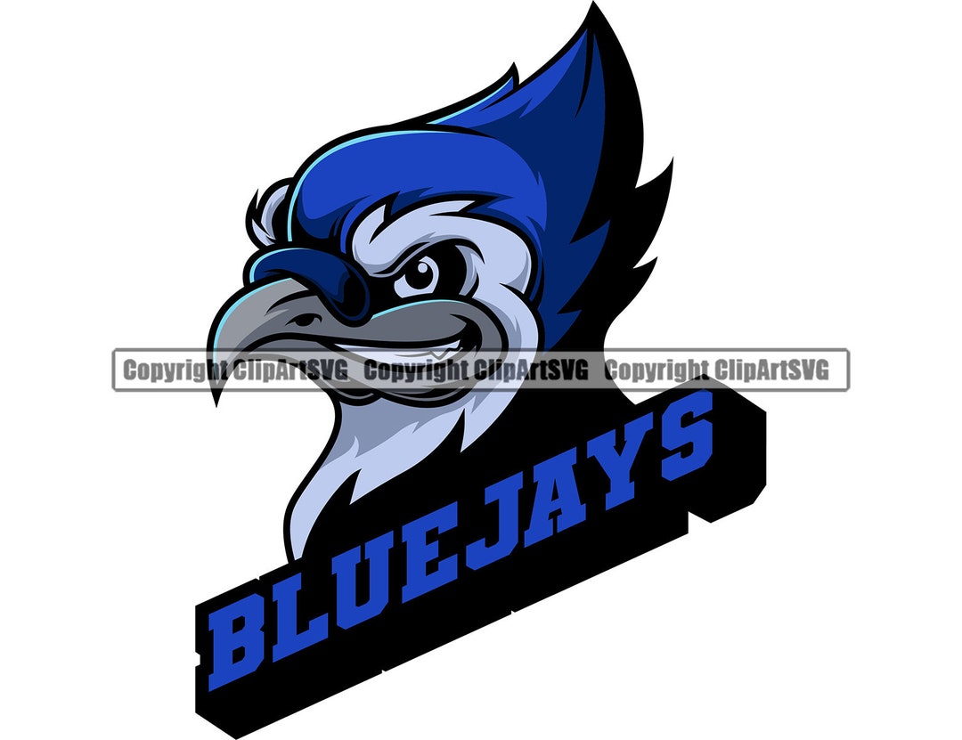 Blue Jay Bird Mascot School Team Head Face Sport Esport Game Emblem ...