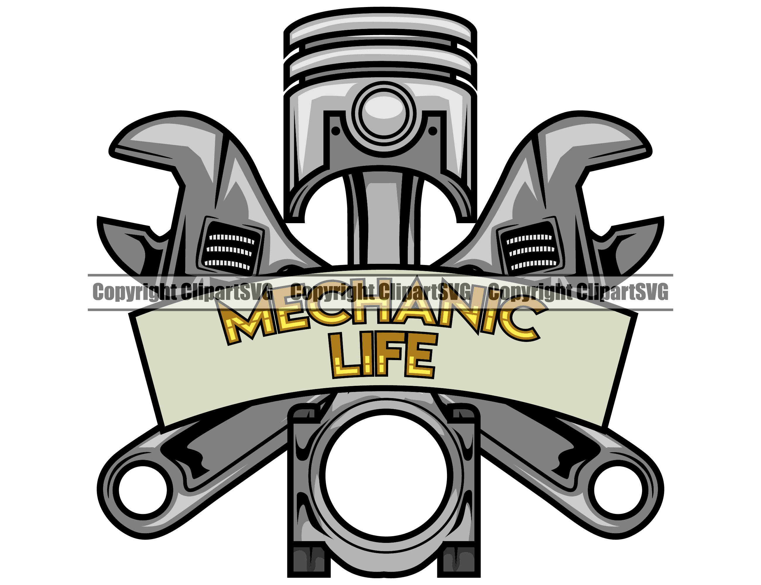 Mechanic Life Engine Spark Plug Motorcycle Car Repair Shop Biker Riding ...