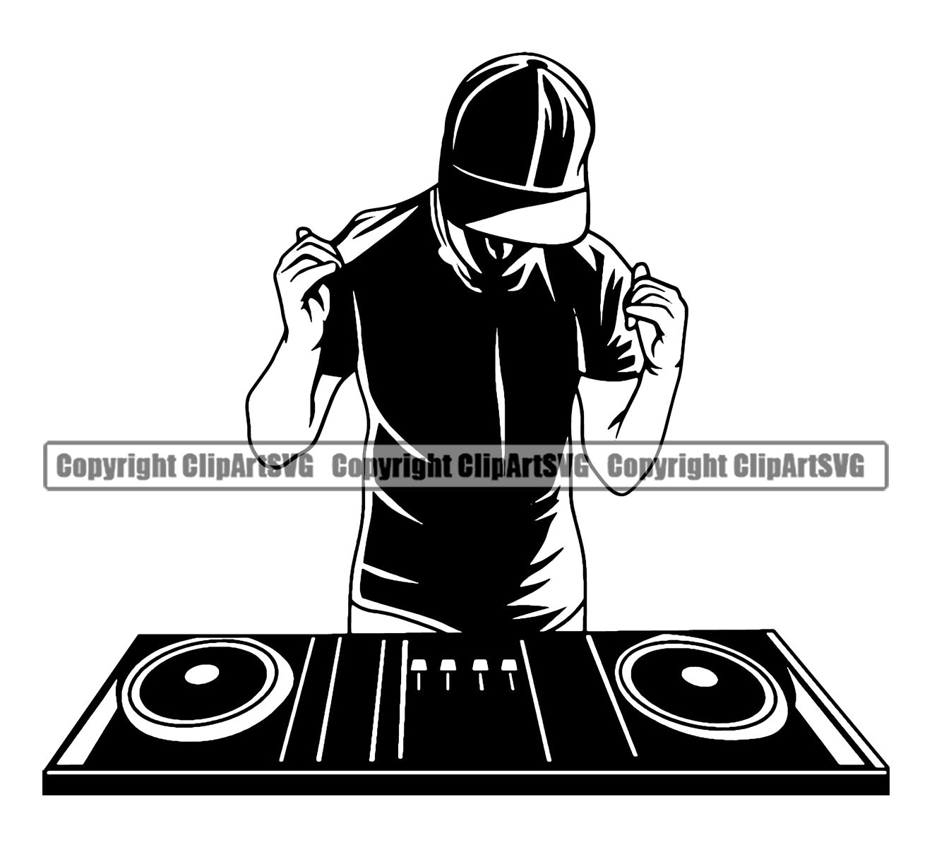 Drawing & Drafting DJ Disc Jockey Music Turntable Record Player Mixer ...