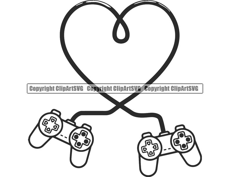 Retro Video Game Controller Heart Love Play Joystick Console Gamepad ...