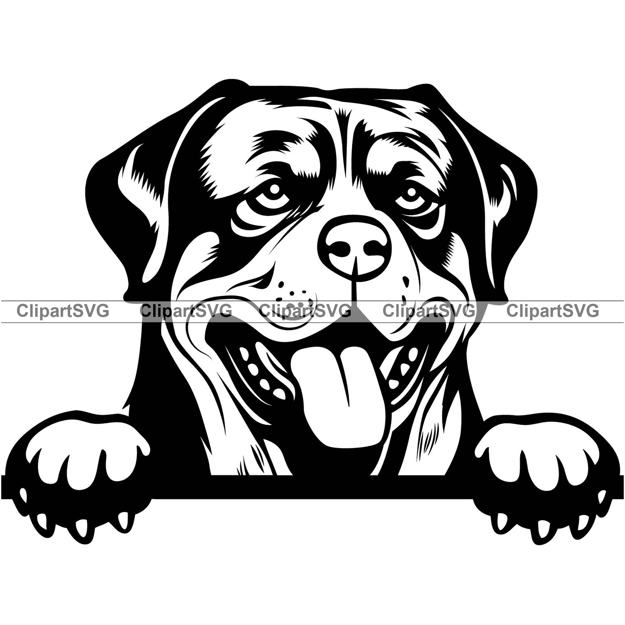 Rottweiler Smiling Peeking Dog Cute Rotty Puppy Face Canine - Etsy