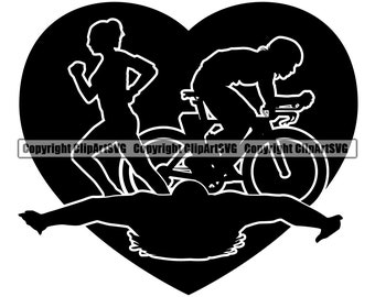 Swim Bike Run Svg - Etsy
