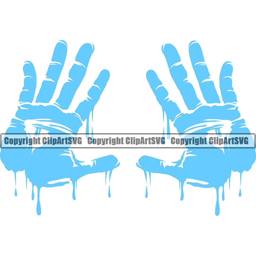 Water Wet Hand Print Drip Dripping Splatter Blue Pure Aqua Rain Drop ...