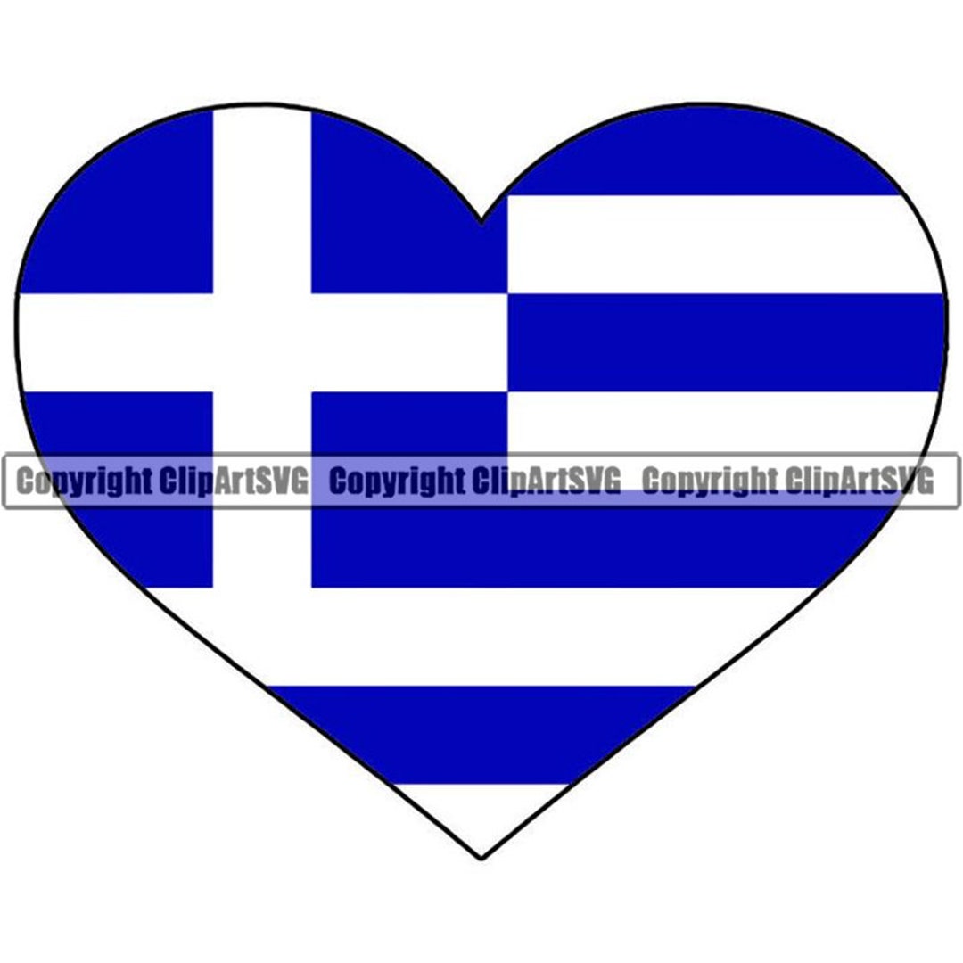 Greece Heart Shaped Flag Greek Europe Country World National Nation ...