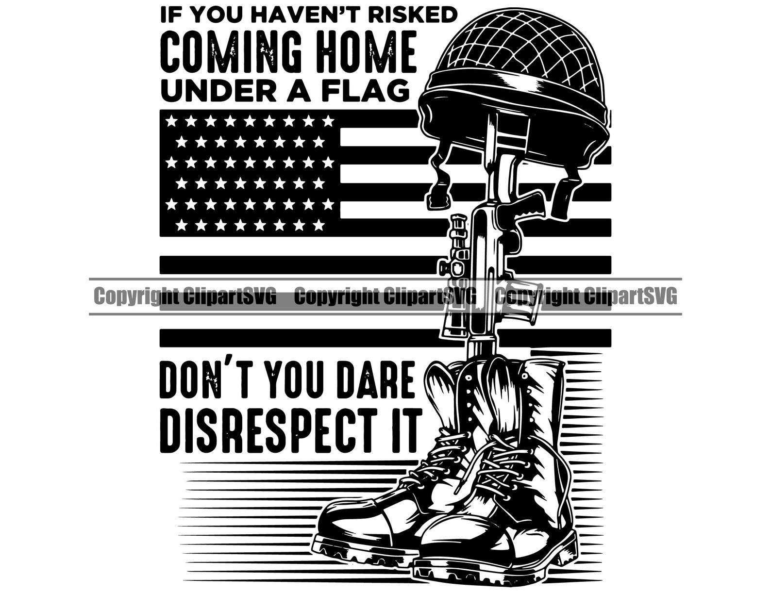 Vet Veteran Dont Disrespect Flag Fallen Soldier USA Military War Hero ...
