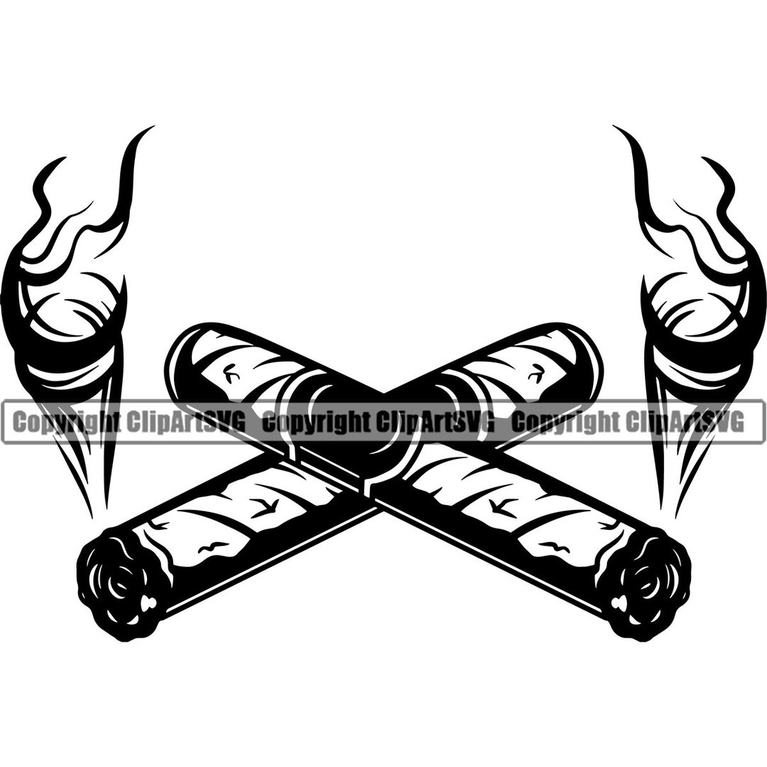Cigars Crossed #1 Smoking Tobacco Smoke Blunt Bar Smoker Logo.svg .EPS ...