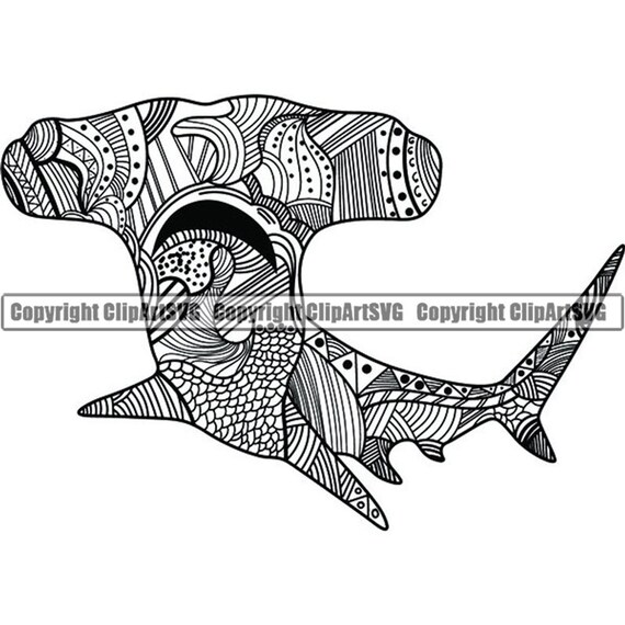 Hammerhead Shark 3 Decorative Ornate Polynesian Ocean Animal | Etsy