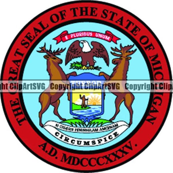 Michigan State Seal Svg - Etsy