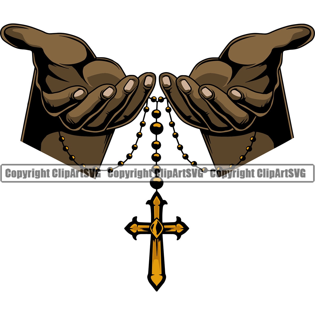 Pray Praying Prayer Open Black African American Hands Rosary Bead God ...