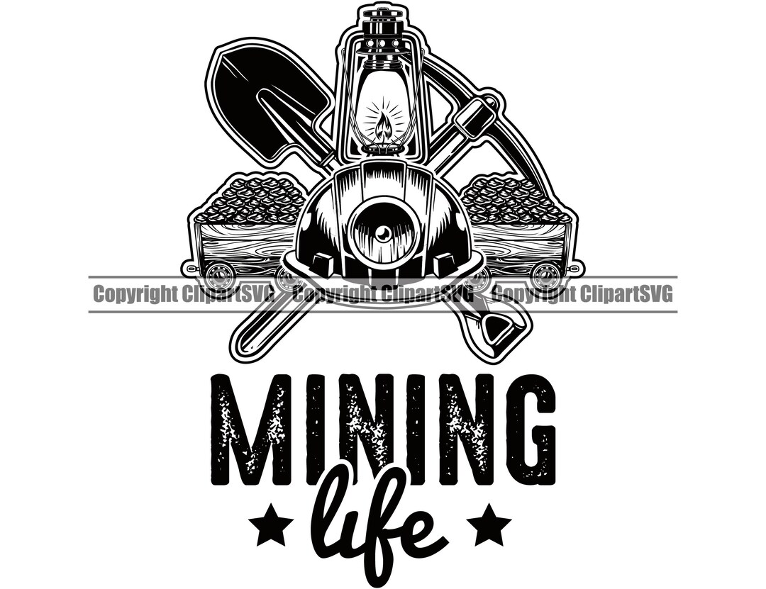 Mining Life Miner Mine USA US Flag Pick Axe Pickaxe Hatchet Dig ...