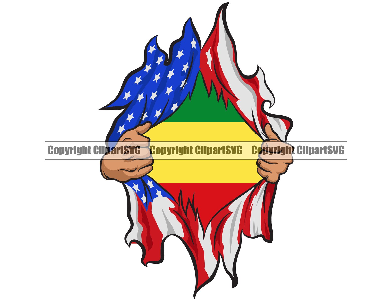 Reggae Rasta Superhero Jamaica Jamaican Hand Ripping USA Flag | Etsy