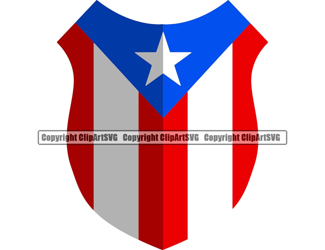 Puerto Rico Rican Country Badge Shield Flag World Nation Map Sign ...