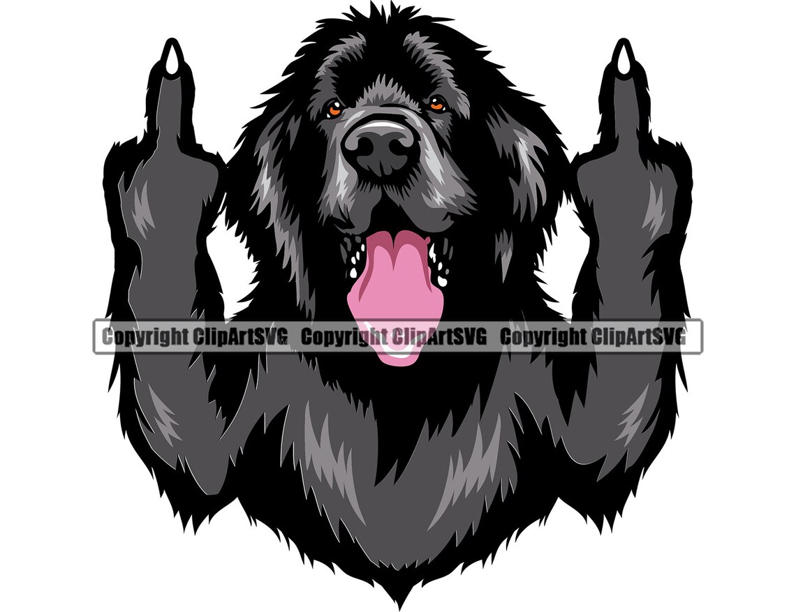 Newfoundland Dog Middle Finger Breed Paw Puppy Pup Pet Funny - Etsy