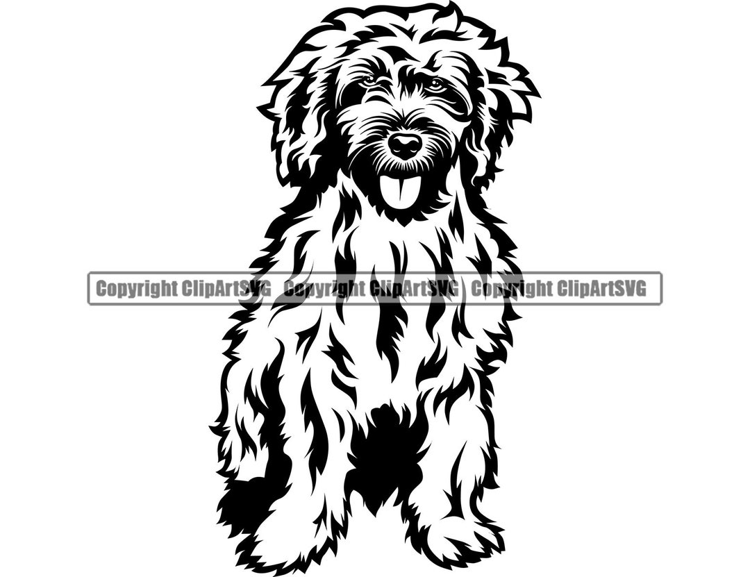 Cockapoo Dog Sit Sitting Breed Happy Paw Puppy Pup Pet Art Labradoodle ...