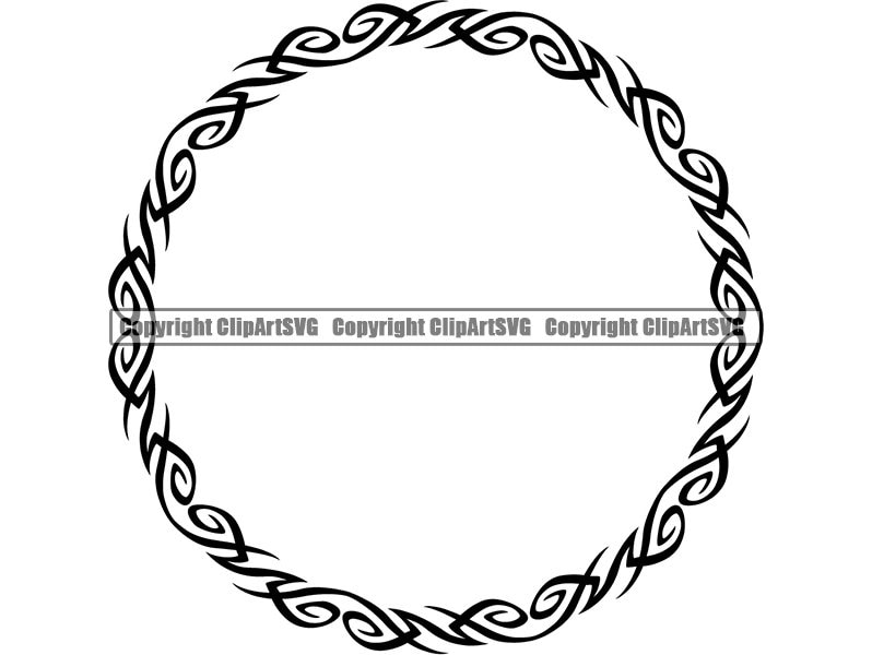 Tribal Pattern Decoration Circle Round Frame Border Shield | Etsy