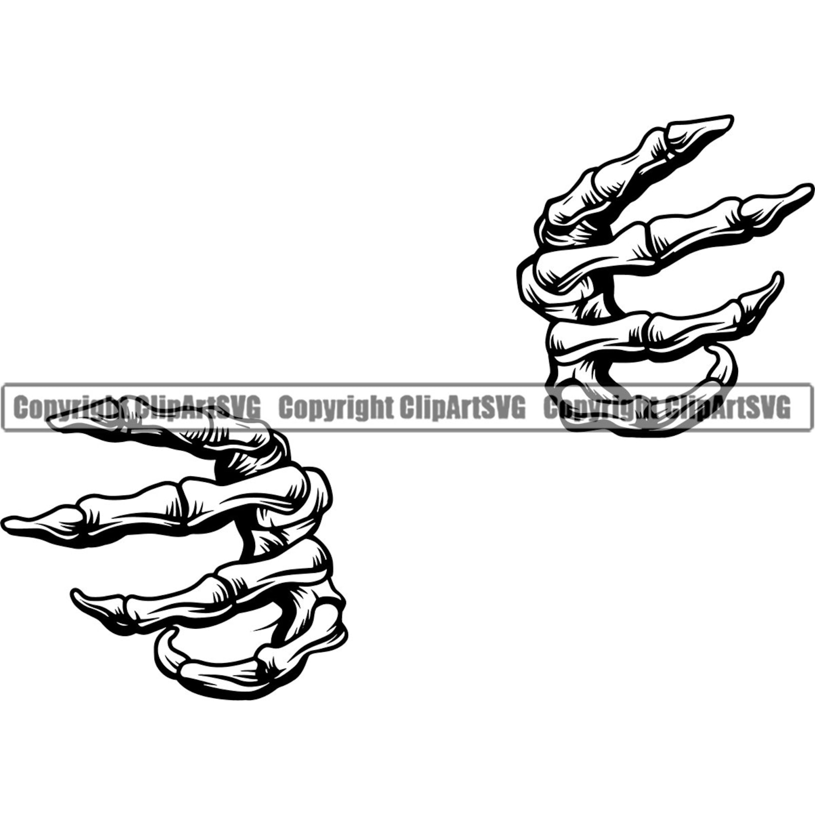 Skull Skeleton Hands Grab Grabbing Rip Ripping Through Evil - Etsy